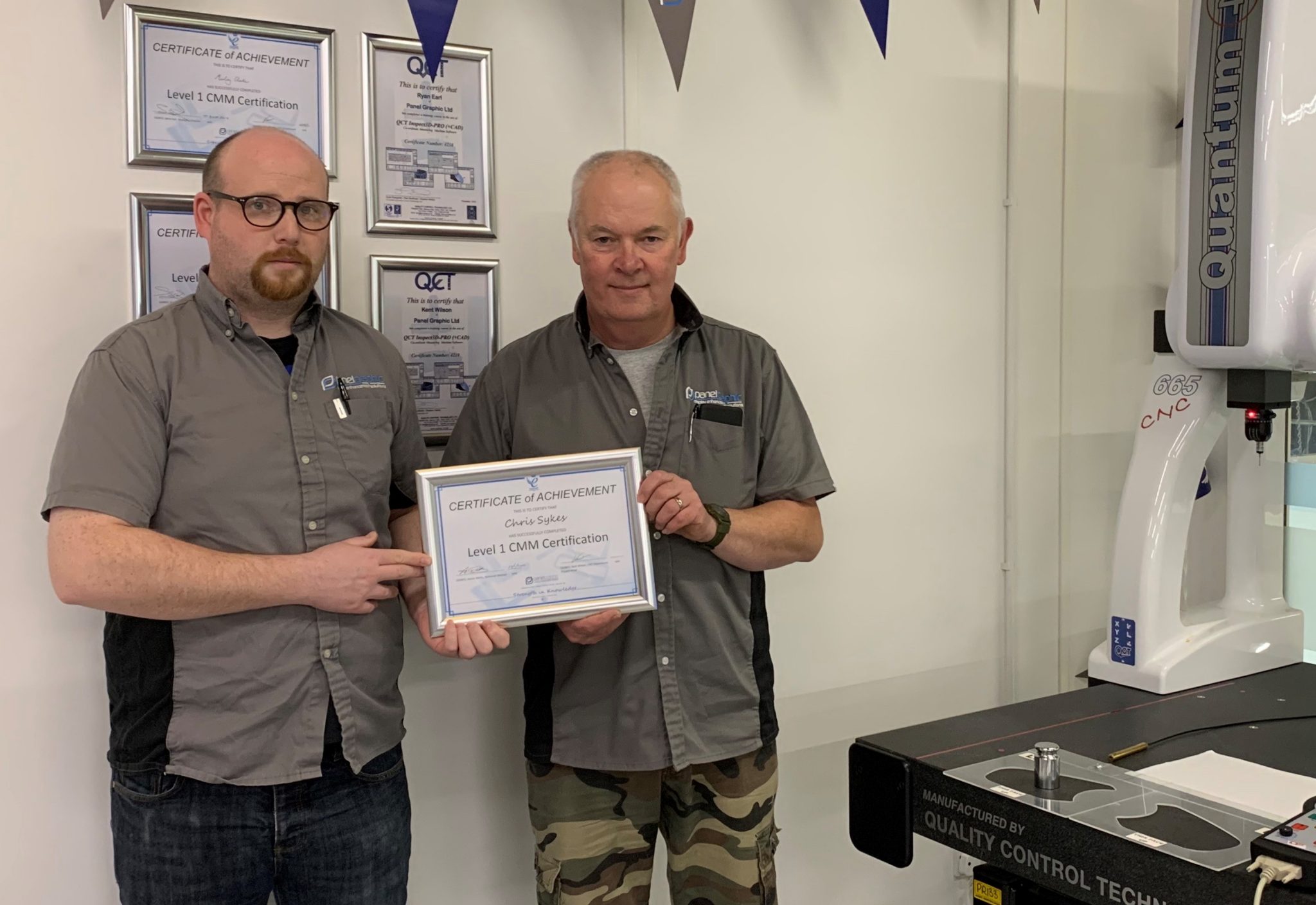 Chris Sykes Passes Level 1 CMM Certification - Panel Graphic